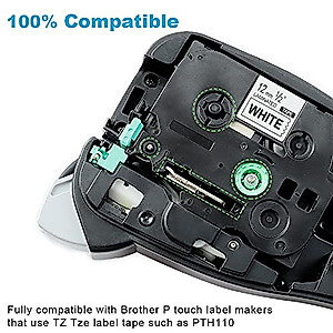 BIGGER 6 Pack Compatible Label Tape Replacement for Brother TZe-131 231 431 531 631 731 with P-Touch PT-1000 PT-1010 PT-H101C GL-H105 PT-2030VP, 0.47'' 12mm x 8m