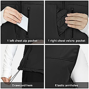 Outdoor Ventures Men's Running Vest Outerwear, Lightweight Windproof Fleece-Lined Softshell Sleeveless Jacket for Golf