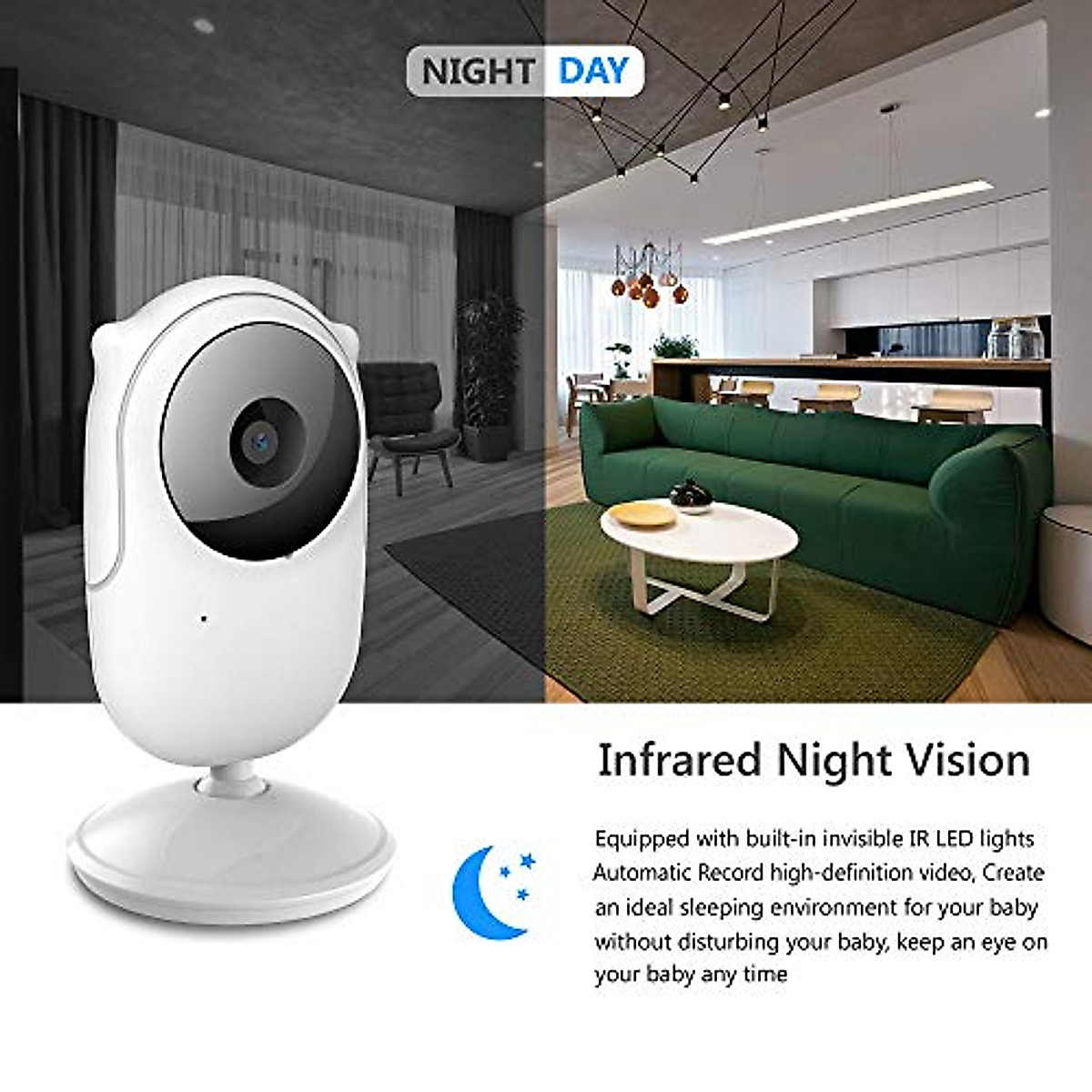 Babystar 2.4" Video Baby Monitor with Digital Color Camera, Wireless View Video, Two-Way Talk, Infrared Night Vision, 2 x Zoom and Lullabies Play, Feeding Alarm (SM25)