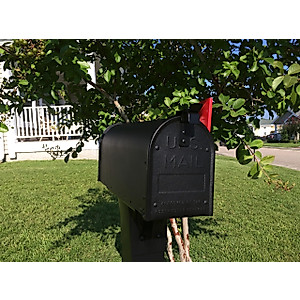 Architectural Mailboxes Admiral Aluminum Post Mount Mailbox, Compatibility Code A, ADM11BAM, Textured Black, Medium Capacity