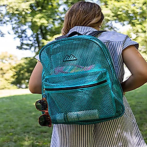 Summit Ridge Mesh Backpacks for Kids, Adults, School, Beach, and Travel, Colorful Transparent Mesh Backpacks with Padded Straps