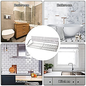 YYjop Shower Caddy 2 Pack No Drilling Shower Organizer Stainless Steel Shower Shelf for Bathroom Kitchen