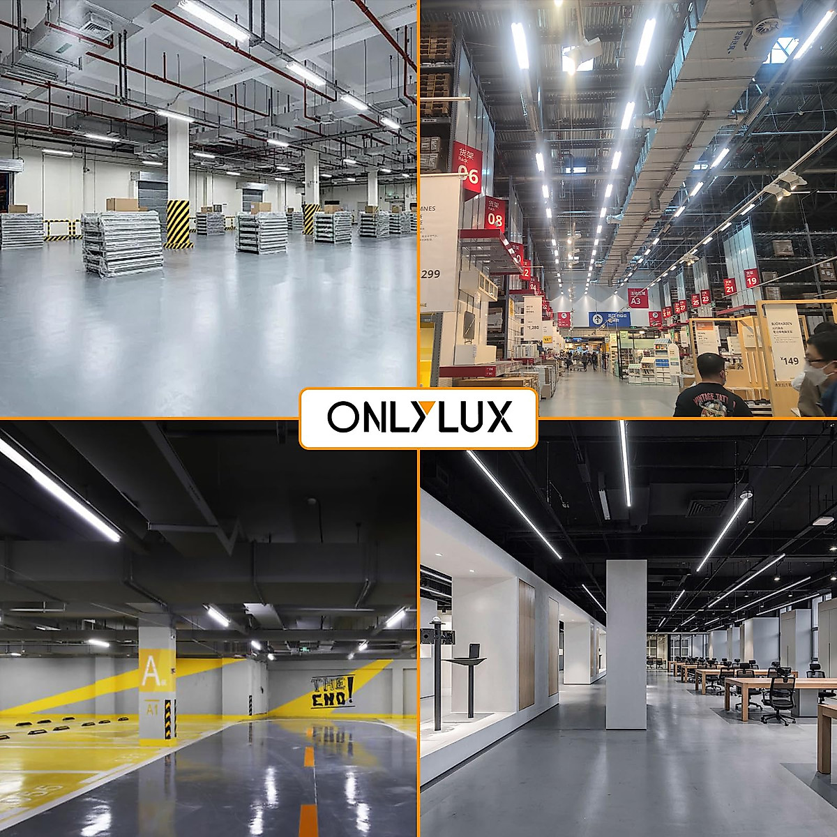 ONLYLUX 8ft Led Bulbs, T8 8 Foot Led Bulb for T12 Fluorescent Replacement, 72W 9000lm 8' Led Tubes 96" FA8 Single Pin, Three Rows of lamp Beads, 5000K led Tube Light (10Pack)