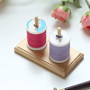 Thread Rack Holder Wooden Sewing Thread Holder Organizer Bobbin Holder Stand Embroidery Spools Storage Holder