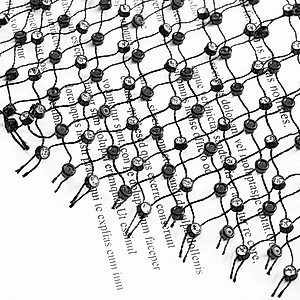 Jeweky Rhinstone Mesh Head Cover Black Rave Festival Headwear Body Accessories for Women