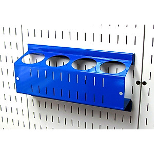 Wall Control Pegboard Spray Can Holder Bracket and Aerosol Can Organizer for Wall Control Pegboard and Slotted Tool Board - Blue