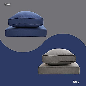 LebenLiebe Patio Furniture Sofa Cushion Set Outdoor Living Deep Seating Cushions Thick Foam Replacement Cushion,23.6x23.6 Inch,Beige