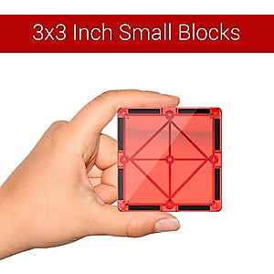 Desire Deluxe Magnetic Tiles Building Blocks Construction Toys for Boys & Girls 47pc – STEM Learning Educational, Kids Age 3 4 5 6 7 8 Year Old Gift