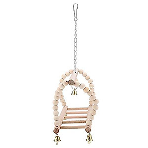 Bird Wooden Climbing Toys, Pet Parrot Toy Wooden Climbing Swing Ladder for Birds Hamster