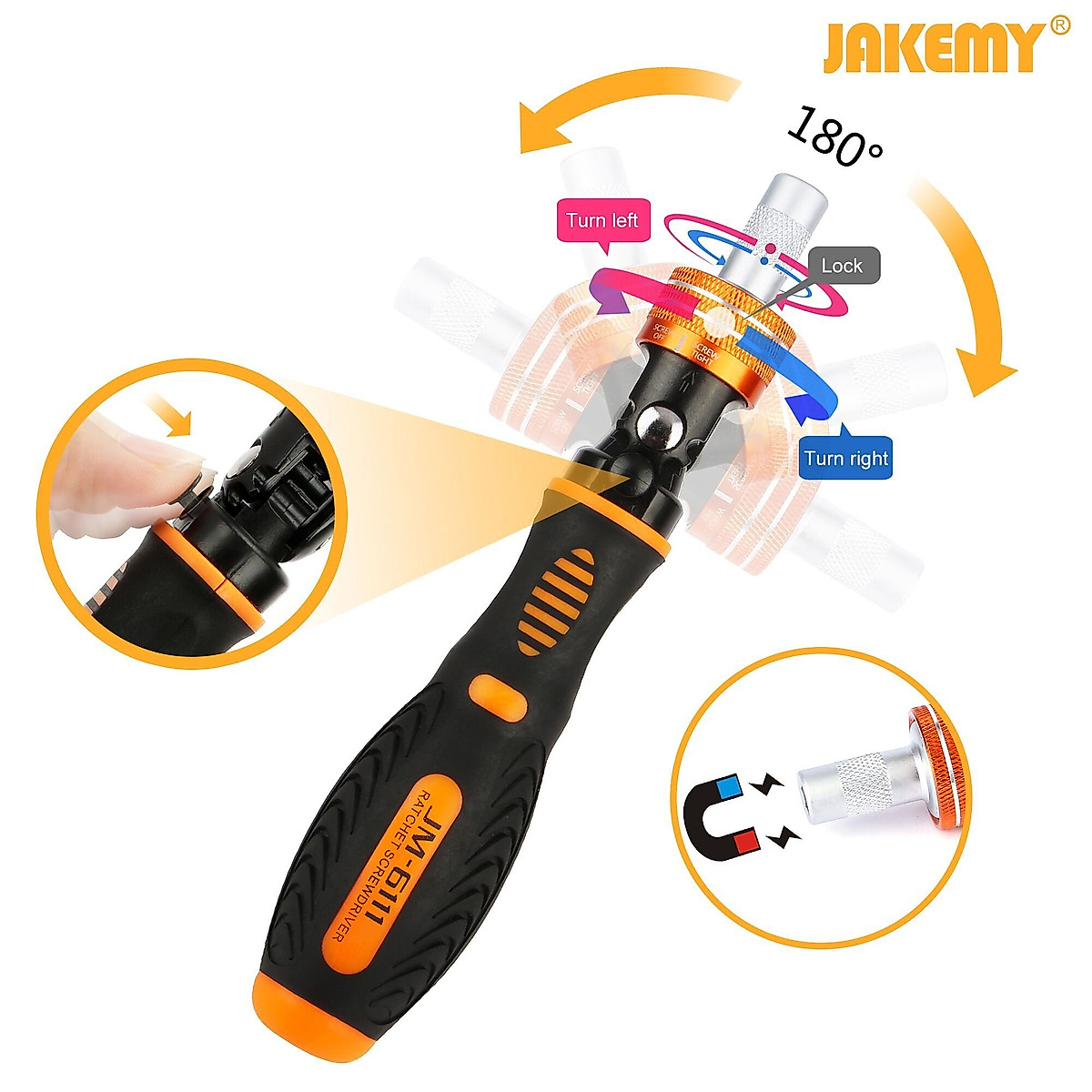 Precision Ratchet Screwdriver Set, JAKEMY 69 in 1 Household Screwdriver Home Repair Tool Kit, Disassemble Magnetic Rotating Ratchet Screwdriver Kit for Furniture/Car/Computer/Electronics Maintenance
