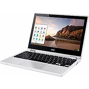 2017 Newest Acer Premium R11 11.6" Convertible 2-in-1 HD IPS Touchscreen Chromebook - Intel Quad-Core Celeron N3160 1.6GHz, 4GB RAM, 32GB eMMC, Bluetooth, HD Webcam, HDMI, USB 3.0, Chrome OS - White