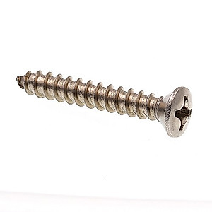 Prime-Line 9023483 Sheet Metal Screw, Self-Tapping, Oval Head Phillips, #12 X 1-1/2 in, Grade 18-8 Stainless Steel, Pack of 100