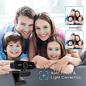 Spedal 1080P 60fps Webcam with Dual Microphone, AutoFocus, Software Included, Ultra HD Streaming Web Camera, USB Computer Camera for Gaming/Online Teaching/Video Calling/Zoom/Skype