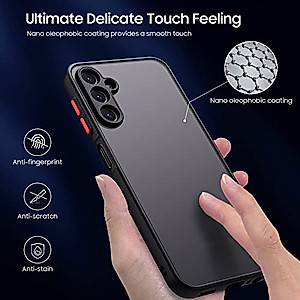 MAKAVO Slim Fit Galaxy A14 5G Case + Screen Protector - Ultra Thin, Camera Protection, Matte PC Back (Black)