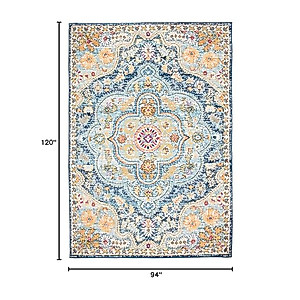 Rugshop Vintage Distressed Bohemian Area Rug 7'10" x 10' Navy