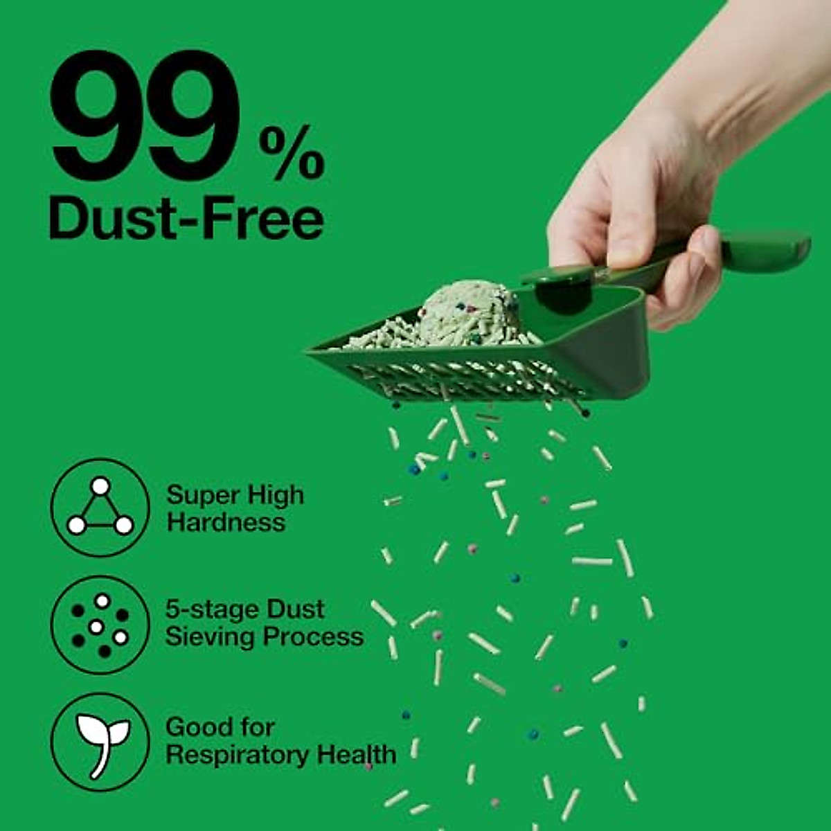 VETRESKA Tofu Cat Litter,Natural Kitty Litter Strong Clumping Flushable Cat Litter Pellets Ultra Absorbent Deodorant Tofu Litter,Dust-Free,Low Tracking,Eco-Friendly,Green Tea(5.5lb×1bag)