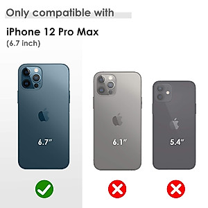 LOHASIC for iPhone 12 Pro Max Leather Case, Slim Luxury Elegant Men Women Business PU Cover Soft Non-Slip Grip Shockproof Anti-Scratch Protective Phone Cases for iPhone 12 Pro Max 6.7 inch - Black