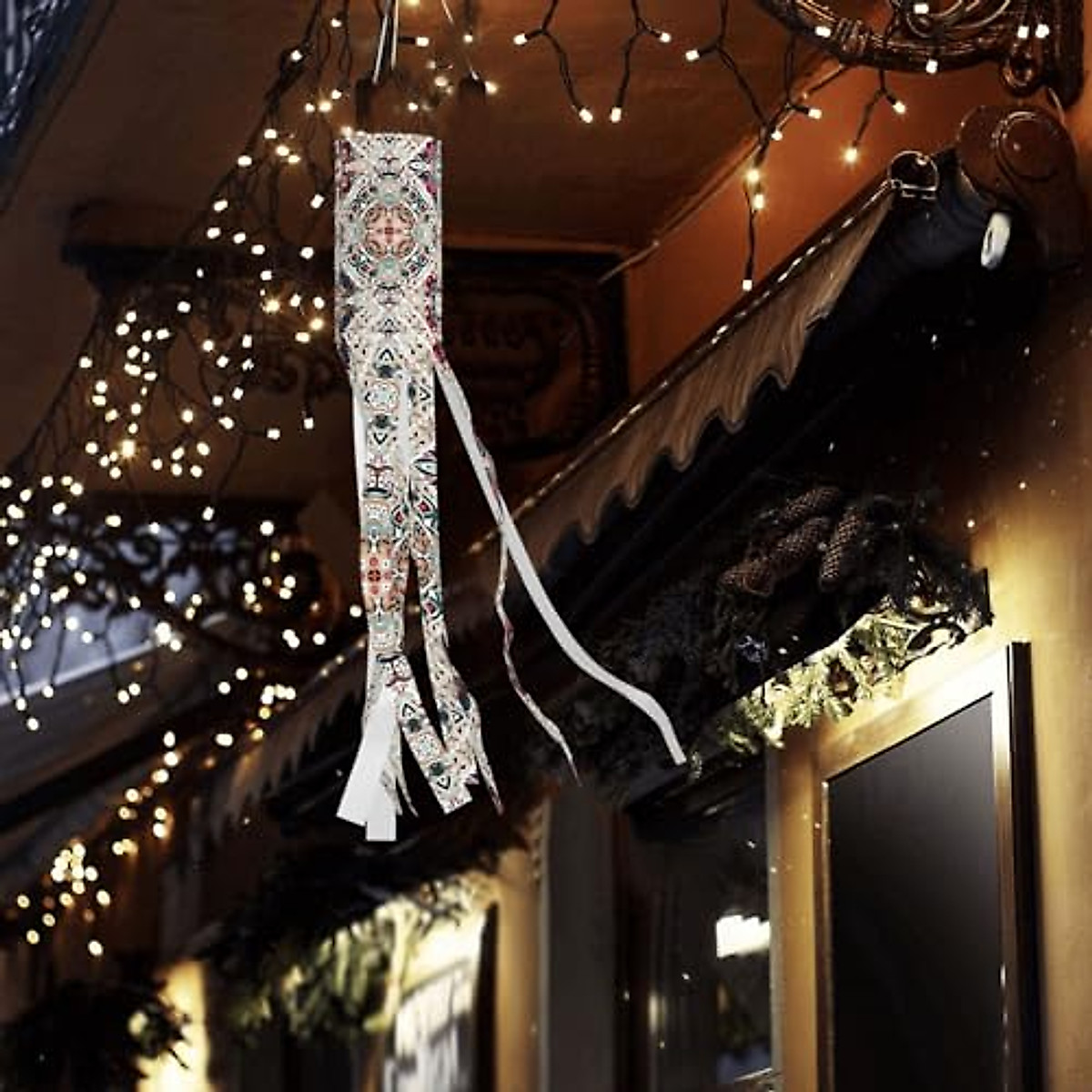 Mandala Boho Luxury Oriental Tile Halloween Windsocks Flag 40 Inch, Flag Wind Socks Outdoor Hanging Decoration Halloween Decorations Halloween Decor Outdoor For Home Yard Patio Lawn Garden