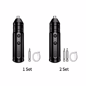 CALIDAKA Cordless Electric Screwdriver Kit Mini Drill 250 RPM,USB Rechargeable Power Screwdrivers Set,Portable Automatic Home Repair Tool Kit with USB Cable