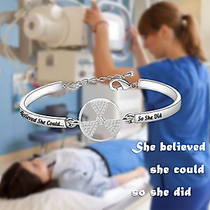 MAOFAED X-Ray Tech Gift Radiographer Gift She believed She Could So She Did Radiology Technologist Gift Radiologist Gift Radiology Graduation Gift Future X-Ray Tech Gift (she believed x ray silver)