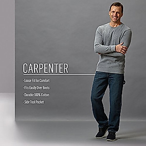 Wrangler mens Carpenter jeans, Dark Quartz, 38W x 32L US