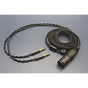 Youkamoo 4 Pin XLR Headphone Cable Compatible for Hifiman HE4XX HE-400i 8 Core Braided Silver Plated Replacement Audio Upgrade Cable (Dual 3.5mm Male Version) 6.6 ft (2.02 m)