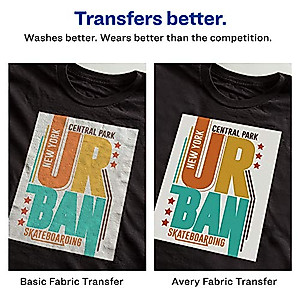 Avery Printable T-Shirt Transfers, for Use On Dark Fabrics, Inkjet, 30 Paper Transfers (3279)
