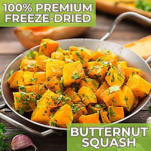 Nutristore Freeze Dried Butternut Squash | Vegetables for Healthy Snack or Long Term Storage | Emergency Survival Canned Food Supply | Bulk #10 Can Veggies | 25 Year Shelf Life | 24 Servings