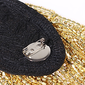 IUASZZ 2 Pieces Tassel Epaulets Metal Fashion Shoulder Jewelry Rhinestones Cloth Accessories Brooches for Women, 2.2×4in (Gold)