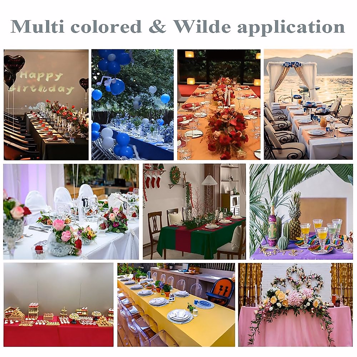 RCFFDL Deep Blue Plastic Tablecloth (2 Pack), 54 x 108 inch Dining Table Cover for Rectangle Table, Dark Blue Disposable Tablecloths for Decor Parties, Birthday, Bridal Shower, Wedding