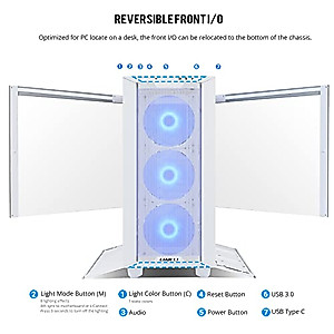 LIAN LI LANCOOL III E-ATX PC Case, Spacious RGB Gaming Computer Case with Hinged Tempered Glass Doors, Fine Mesh Panels, 4x140mm PWM Fans Pre-Installed High Airflow Chassis (White)