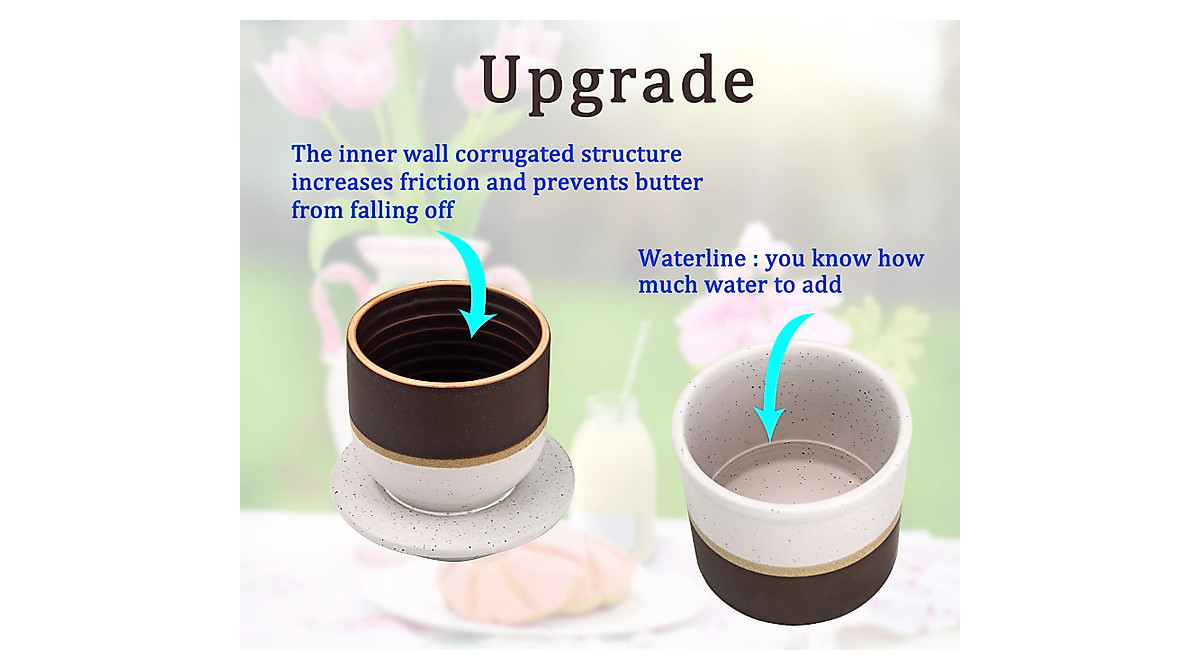 Durable Ceramic Butter Keeper with Water Line