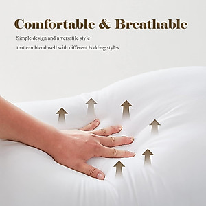 Bedemu White Pillow Cases Set of 2 with Invisible Zipper, 100% Cotton Pillow Protectors with 600 Thread Count, Cooling & Breathable Pillow Case for Hot Sleepers, Standard Size 20 x 26 Inches, 2 Pack
