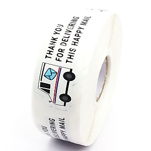 Muminglong 1.5 Inch Thank You for Delivering This Happy Mail Sticker,Mail Carrier Sticker,Happy Mail for The Postman, Mail Man,Thank You Sticker,Packaging Sticker, 500 PCS