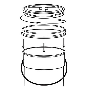 Petmate GAMMA2 Black 5 Gallon Seal Lid-Pet Food Storage Container Lid- 6 Pack