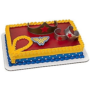 DecoPac 7222, Wonder Woman Strength and Power Cake Toppers, 3", count of 4
