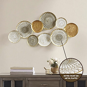 Madsion Park Wall Art Living Room Décor Legion Metal Plates Carving, Home Accent Modern Inspired Dining, Bathroom Decoration Ready to Hang Panel for Bedroom, 47.24" W x 24.02" H, Multi