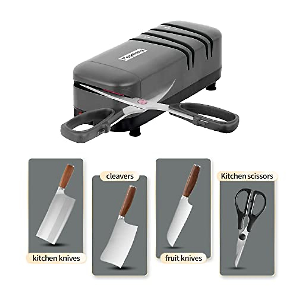 Pegelong kitchen knife sharpener electric knife scissor sharpener 50w at 12.6-Degree Bevel to Quickly Sharpen Polish Slotted Screwdriver Sharpen with Replaceable Wheels S820