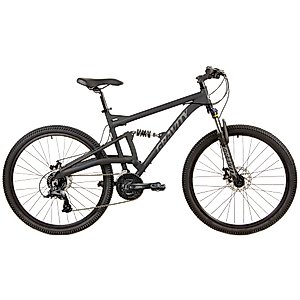Gravity FSX 27.5 DLX24 Dual Suspension with Disc Brakes Mountain Bike 27.5 in 650b Wheels Matt Black (21 inch = Large/XLrg fits* 6'2" to 6'5")