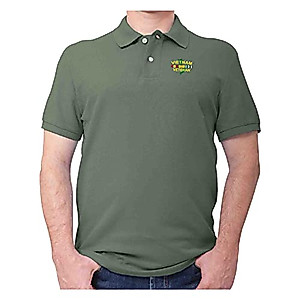 Vietnam Veteran Embroidered Polo Shirt with Service Ribbon and Map (Green, XX-Large)
