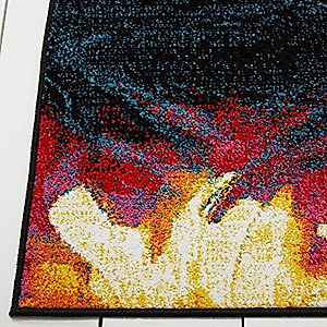 Home Dynamix Splash Mondrian Area Rug 5'2"x7'2", Abstract Black/Blue/Pink/Yellow