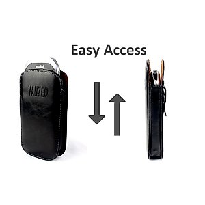 Zebra TC77 TC70 Scanner Leather case, Yanzeo Sturdy Portable Bag, Suitable for Zebra TC75, TC21, TC51, TC52, TC72, TC77, Handheld Barcode Touch Mobile Data Terminal, Bracket with Metal Clip