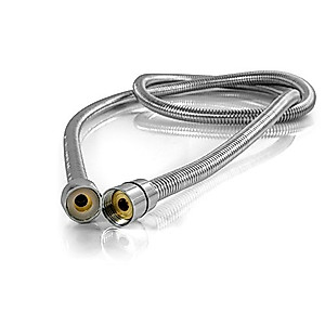 K&J Flexible 304 Stainless Steel Shower Hose - Universal Fit - Fits All Handheld Shower Heads, Sprayers, And Bidet Sprayers (Not Included) - Real 304 Stainless Steel (1, 6 ft)
