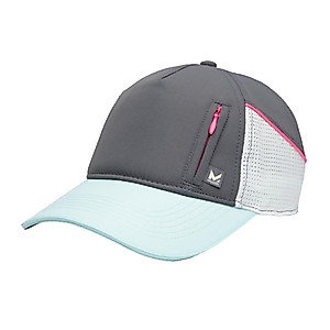MISSION Cooling Summit Hat, Charcoal/Knockout Pink - Unisex Baseball Cap for Men & Women - Lightweight & Adjustable - Cools Up to 2 Hours - UPF 50 Sun Protection - Machine Washable