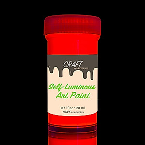 individuall CRAFT Craft Glow in The Dark Acrylic Paint - Set of 8 Self-Luminous Paints – Phosphorescent Afterglow Paint – Glowing Effect Neon Paint - 8 x 20 ml / 0.7 fl oz