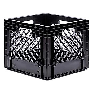 Juggernaut Storage 11" x 13" x 13" Black Milk Crate (Pack of 2)