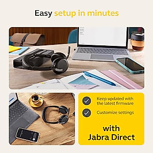 Jabra Evolve2 65 Flex Wireless Stereo Headset - Bluetooth, Noise-Cancelling ClearVoice Technology & Hybrid ANC - Certified for Microsoft Teams - Black