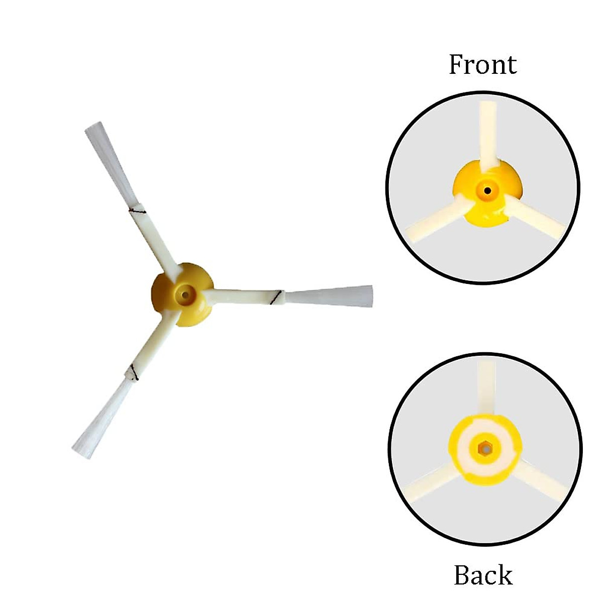 3-Pack Replacement Side Brush Compatible with IRobots Roomba 800 and 900 Series & 600 Series 877 891 895 761 770 780 790 614 665 671 675 690 670 Models - 4636428 (A)