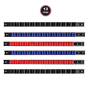 EMENTOL 6 PCS Screwdriver/Wrench Organizer, Plastic Rail Wrench Hanger,Hand Tool Holder, Perfect for Organize