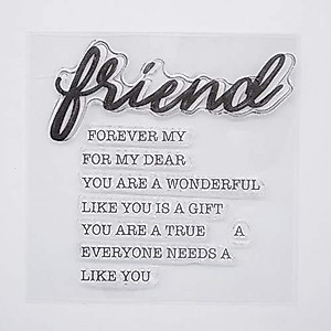 Welcome to Joyful 4pcs/Set Hello Happy Hugs Friend Sentiment Background Clear Stamp for Card Making Decoration and Scrapbooking 11x16cm